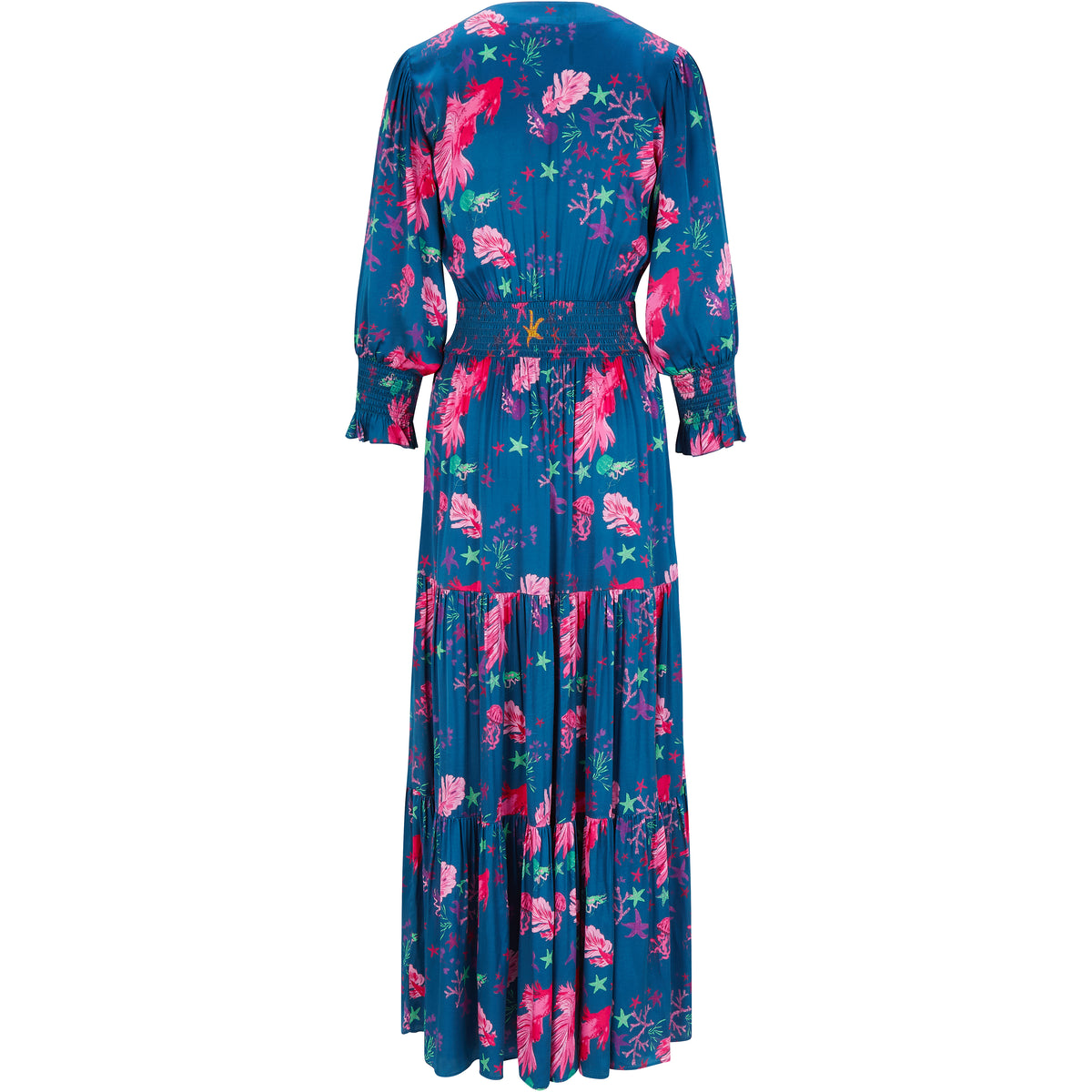 Riri Dress Dark Blue Fish – Sirens London